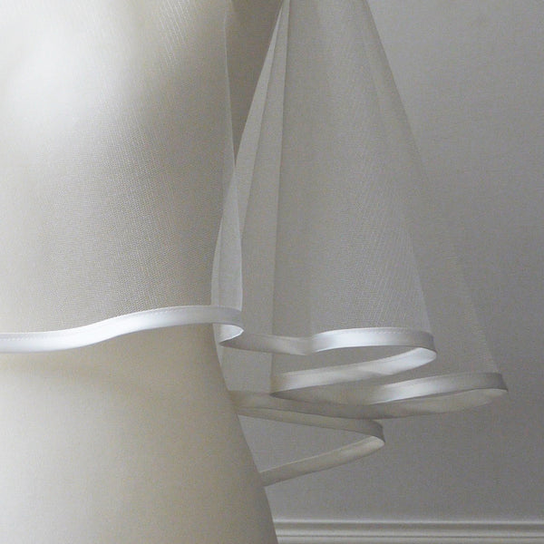 Ivory satin trimmed tulle bridal capelet - Chatham – Emma Gordon London Ivory satin trimmed tulle bridal capelet - Chatham – Emma Gordon London